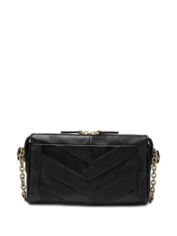 Valentino Garavani Panthea Small Shoulder Bag In Nappa Leather With Chevron Pattern - Black