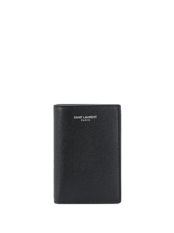 Saint Laurent Grain De Poudre Leather Bi-fold Card Wallet - Black