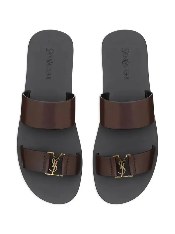 Saint Laurent Babylone Slides In Smooth Leather