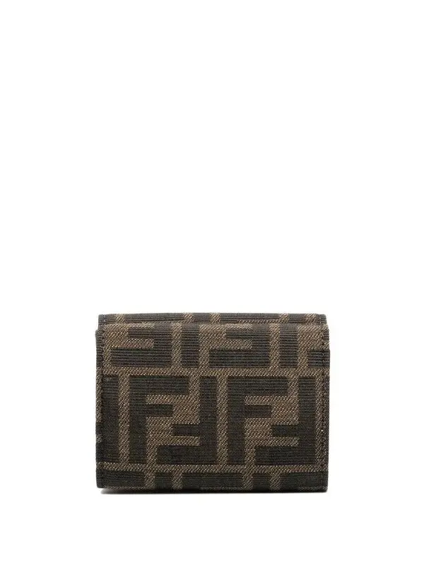 Fendi Baguette Micro Trifold Jacquard Ff Fabric Wallet