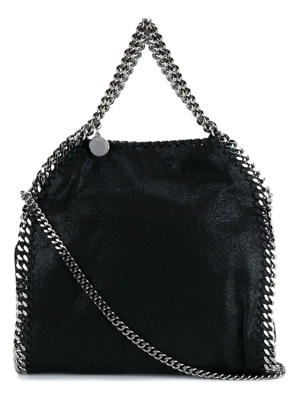 Stella McCartney Falabella Mini Tote Bag With Light Gold Chain - Black