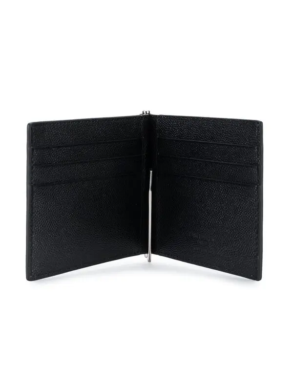 Saint Laurent Bill Clip Wallet In Grain De Poudre Leather