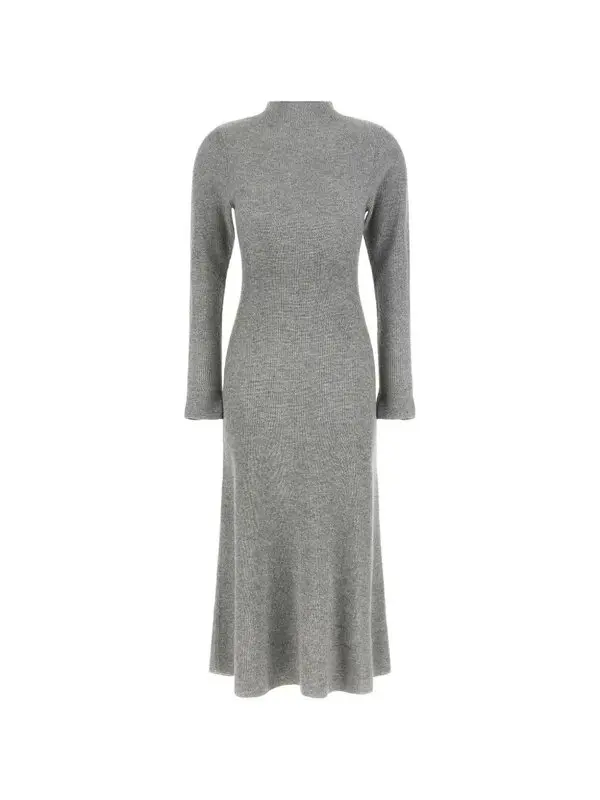 Fabiana Filippi Ribbed-knit Flared Midi Dress - Grey