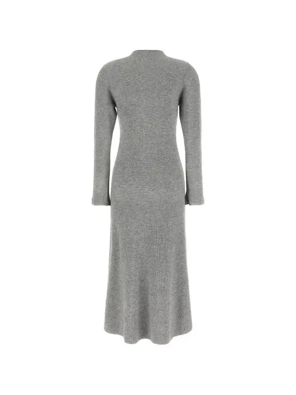 Fabiana Filippi Ribbed-knit Flared Midi Dress - Grey