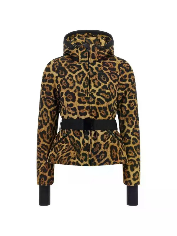Goldbergh Jagger Leopard-print Peplum Ski Jacket