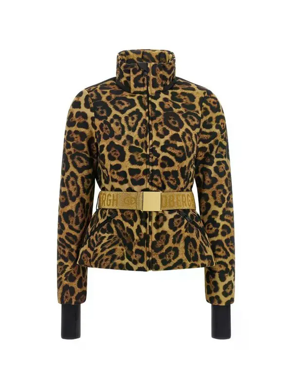 Goldbergh Jagger Leopard-print Peplum Ski Jacket
