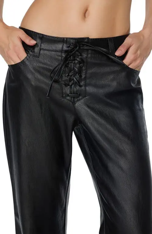 AFRM Lace Up Low Rise Flare Faux Leather Pants