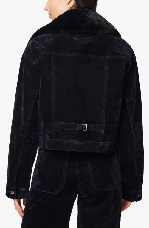 Habitual Faux Fur Collar Cropped Jacket