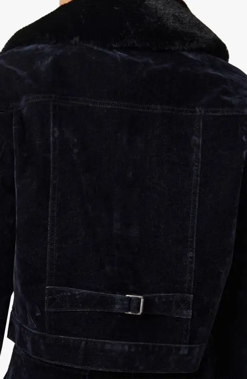 Habitual Faux Fur Collar Cropped Jacket