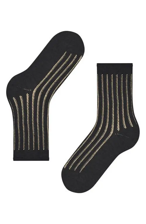 Falke Eyelet Cotton Blend Crew Socks - Black