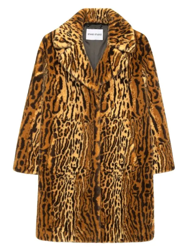STAND STUDIO Camille Faux Fur Cocoon Coat - Multicolor