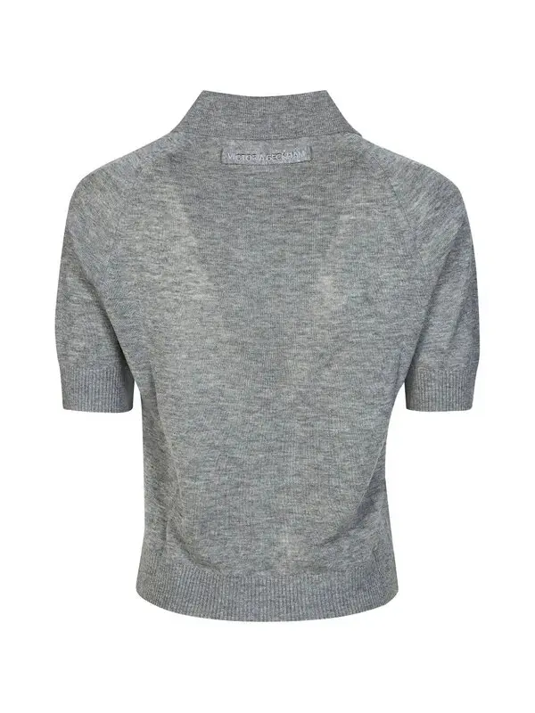Victoria Beckham Lightweight Fine Guage Knitted Polo Top
