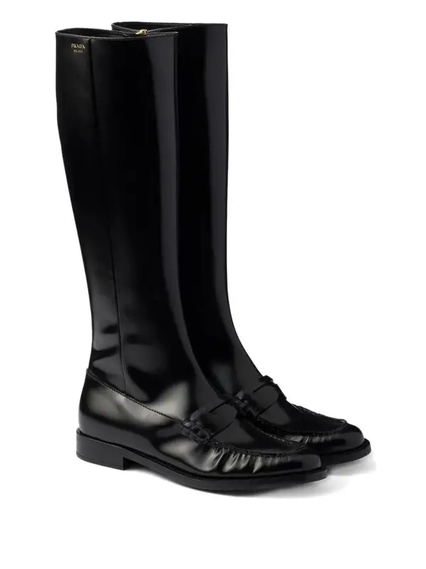 Prada Leather Loafers Boots