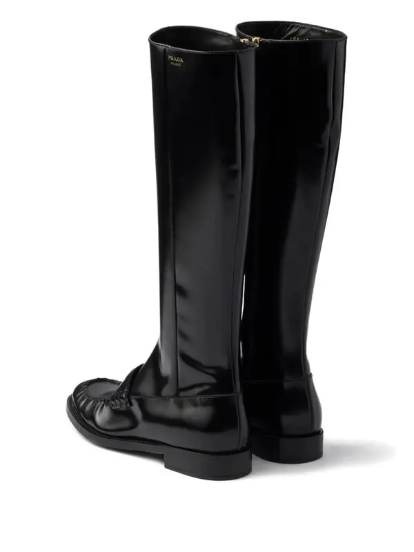 Prada Leather Loafers Boots