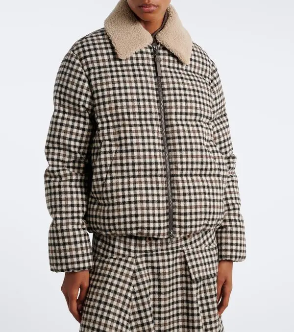 Brunello Cucinelli Checked Alpaca And Wool-blend Down Jacket