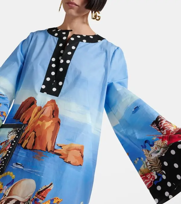 Dolce & Gabbana Capri Printed Cotton Kaftan