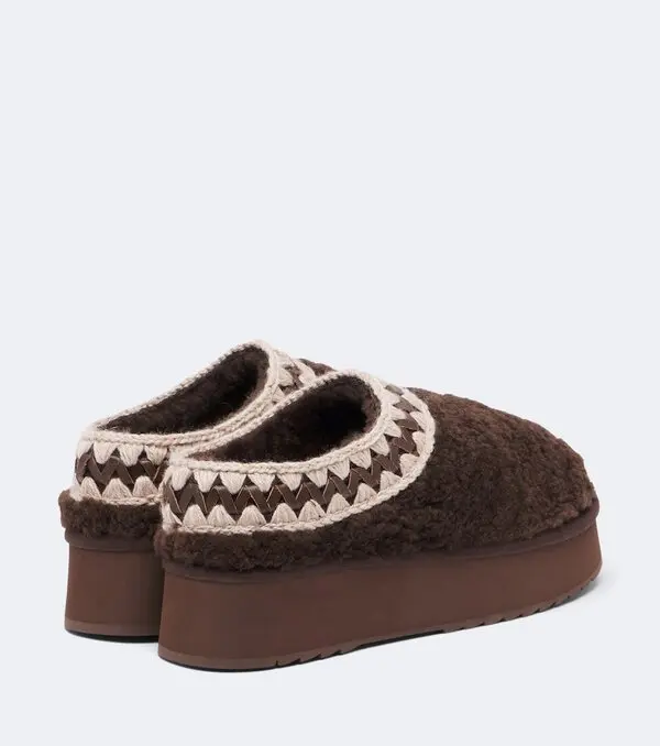 Mou Shearling Platform Mules