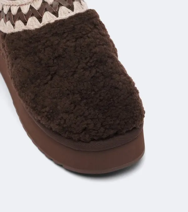 Mou Shearling Platform Mules
