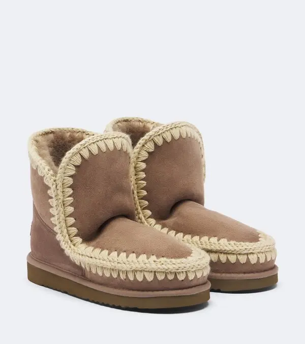 Mou 18 Shearling-lined Suede Ankle Boots - Brown