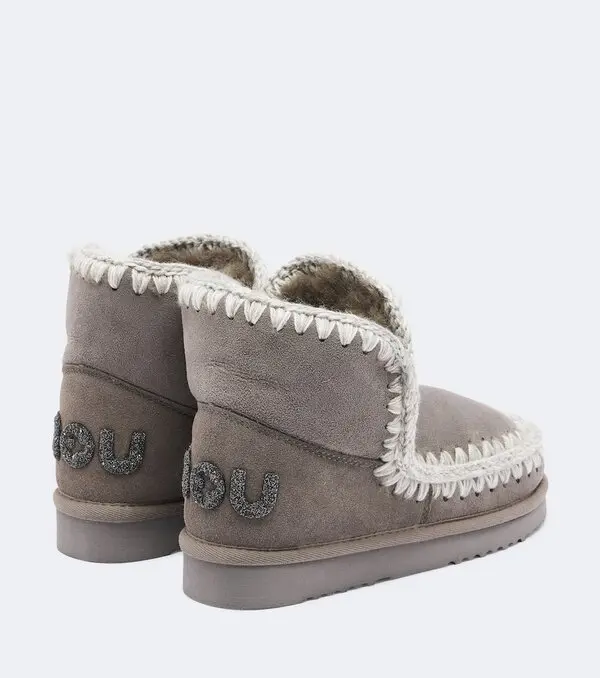 Mou 18 Shearling-lined Suede Ankle Boots - Grey