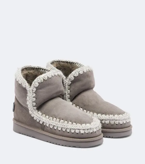 Mou 18 Shearling-lined Suede Ankle Boots - Grey