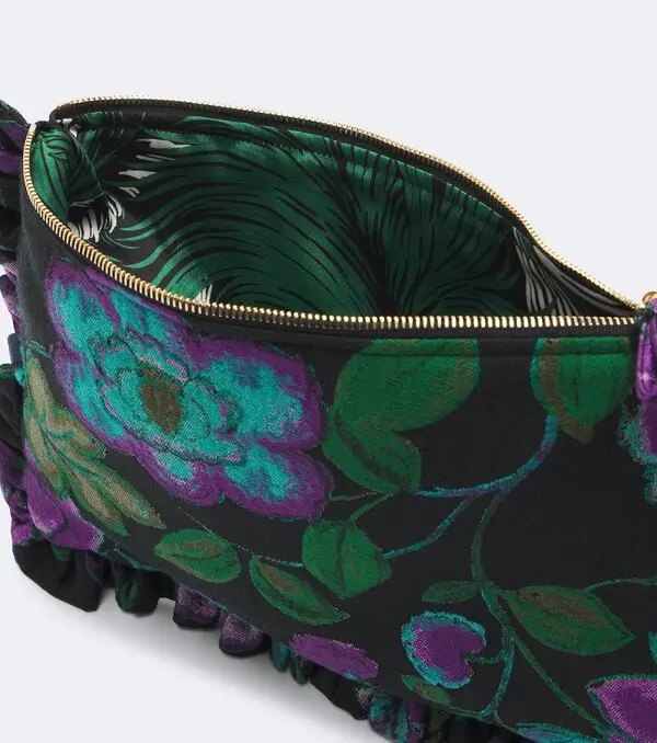 La DoubleJ Floral Ruffled Jacquard Pouch