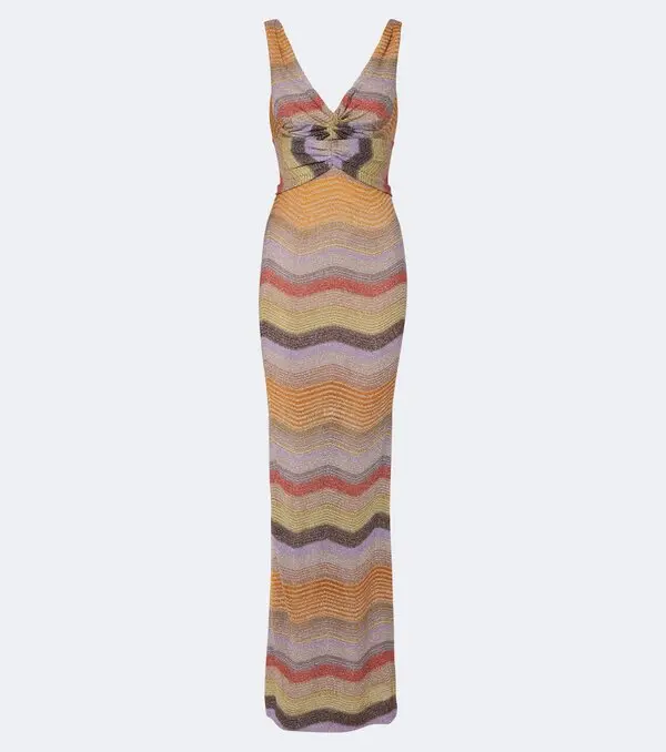 Missoni Wave Gathered Open-back Lamé Gown - Multicoloured