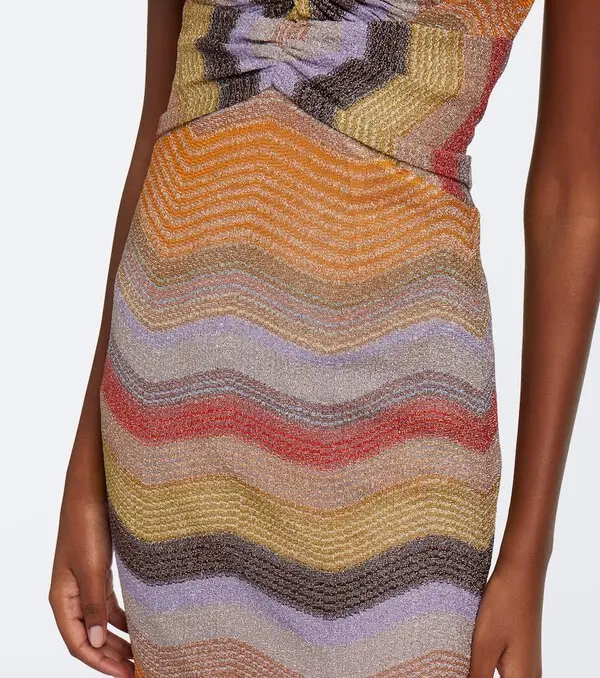 Missoni Wave Gathered Open-back Lamé Gown - Multicoloured