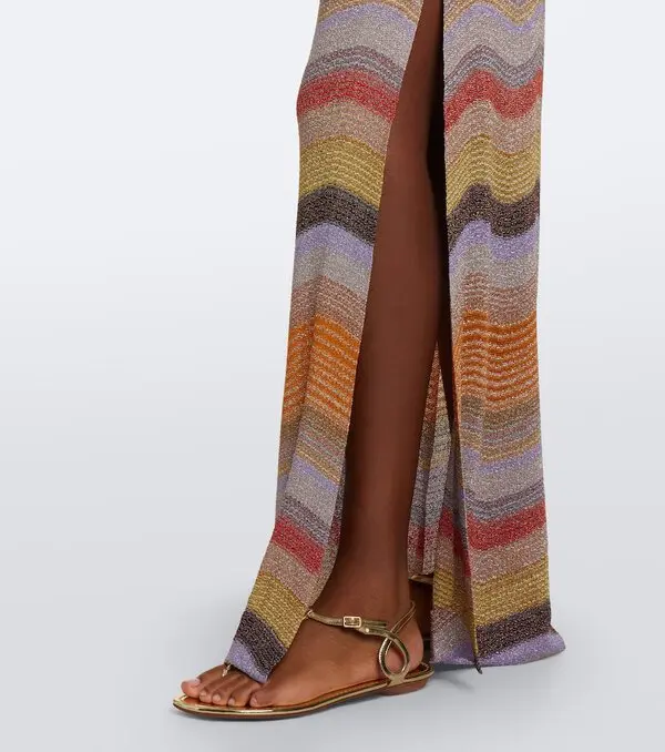 Missoni Wave Gathered Open-back Lamé Gown - Multicoloured