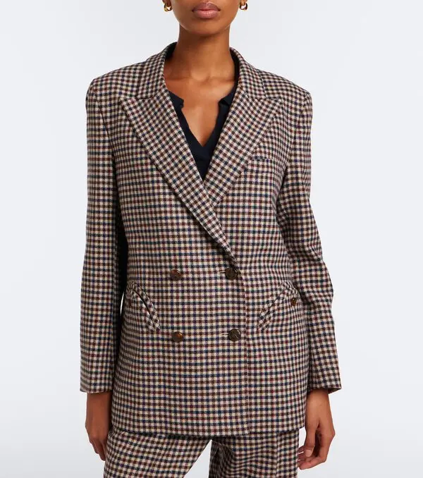 BLAZÉ MILANO Everynight Checked Wool And Cashmere Blazer
