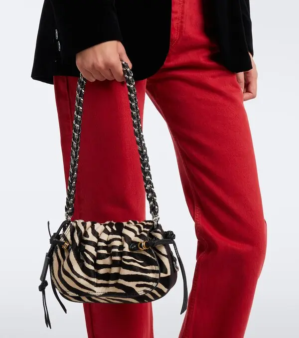 Isabel Marant Étoile Bolton Xs Calf Hair And Leather Shoulder Bag - Multicoloured