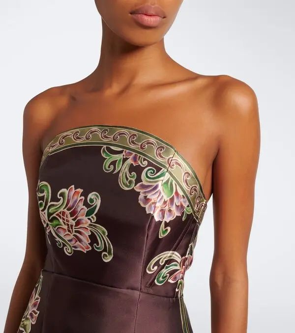 ALEMAIS Alémais Josie Floral Strapless Bustier Dress
