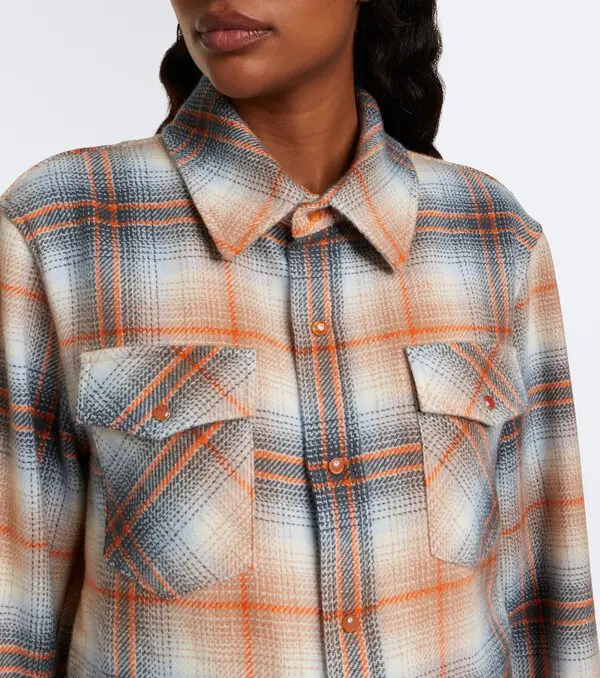 GOD'S TRUE CASHMERE Ironwood Plaid Cashmere Shirt With Carnelians - Multicoloured