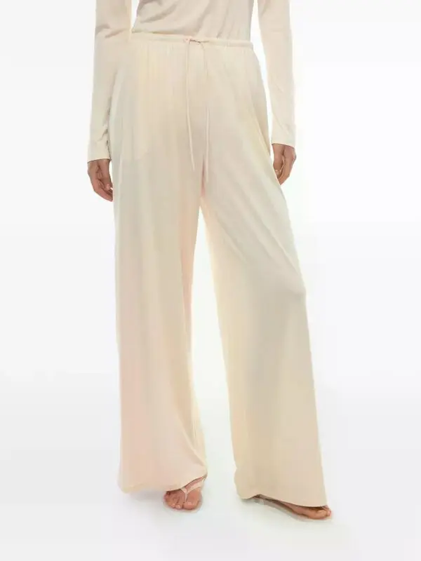 12 STOREEZ Pearl Silk Drawstring-waist Trousers