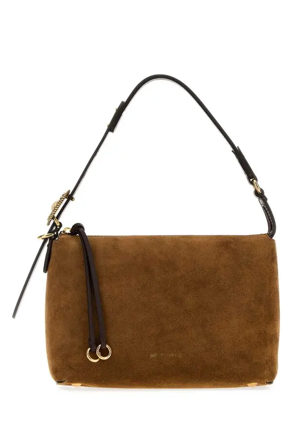 Etro Camel Suede Small Rosette Shoulder Bag - Brown