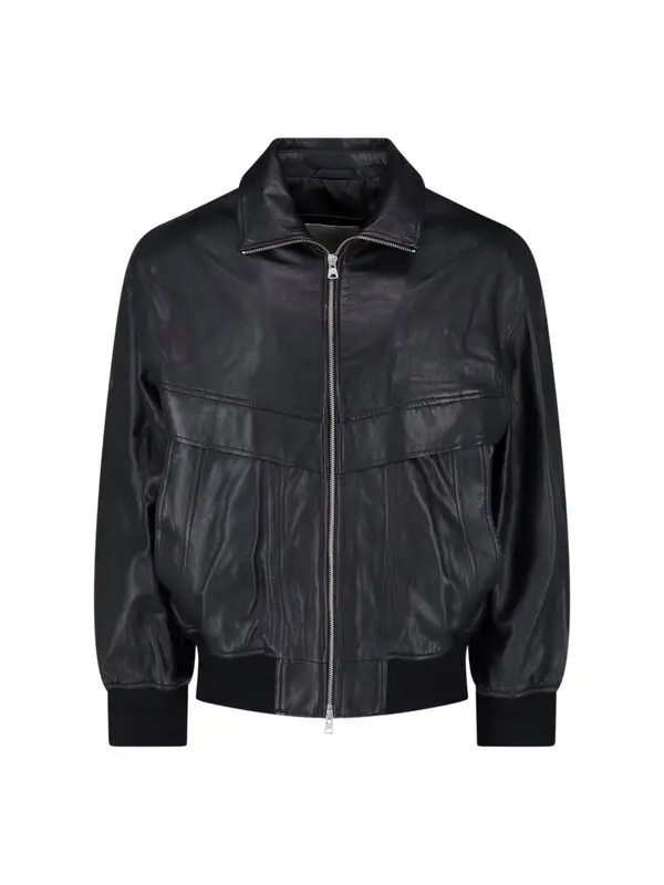 DUNST Leather Zip Jacket In Lambskin