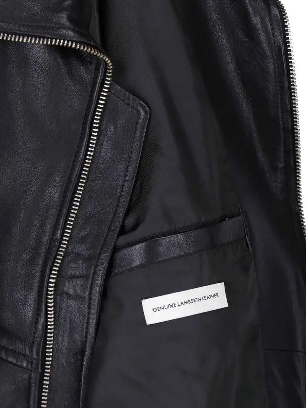 DUNST Leather Zip Jacket In Lambskin