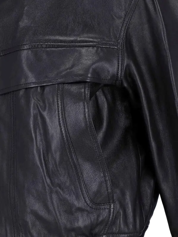DUNST Leather Zip Jacket In Lambskin