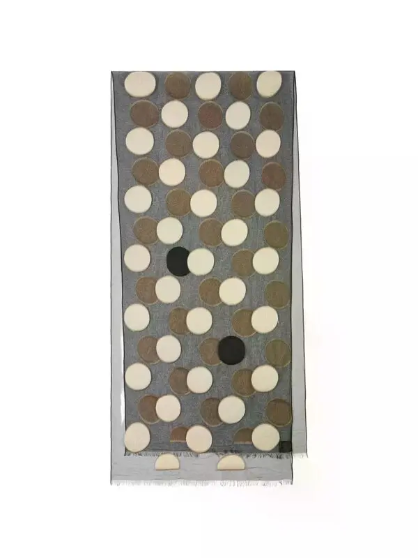 Paul Smith Black And White Polka Dot Sheer Scarf - Grey