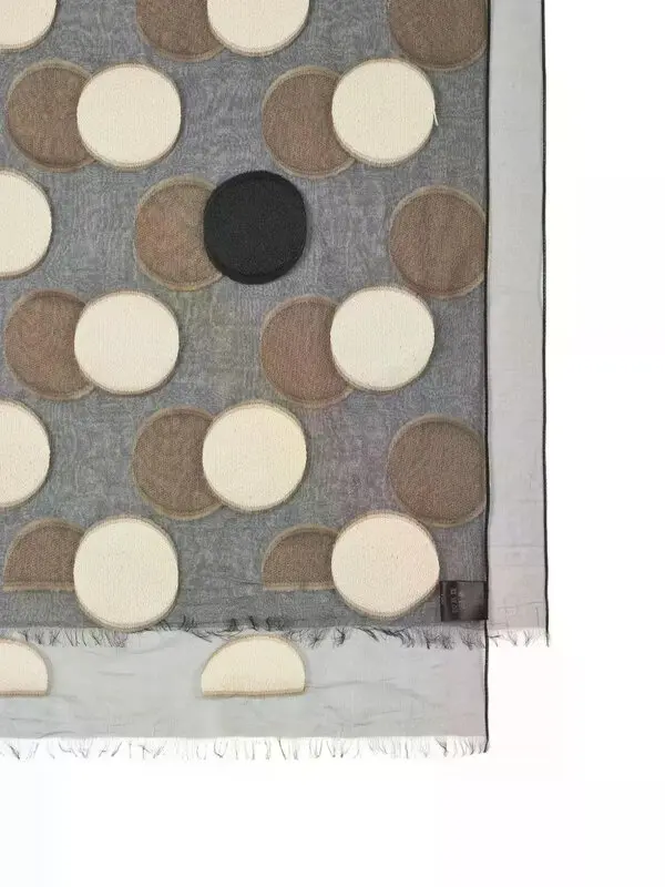 Paul Smith Black And White Polka Dot Sheer Scarf
