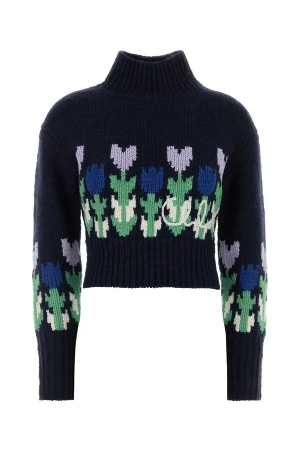 Chloé Navy Wool Sweater - Blue