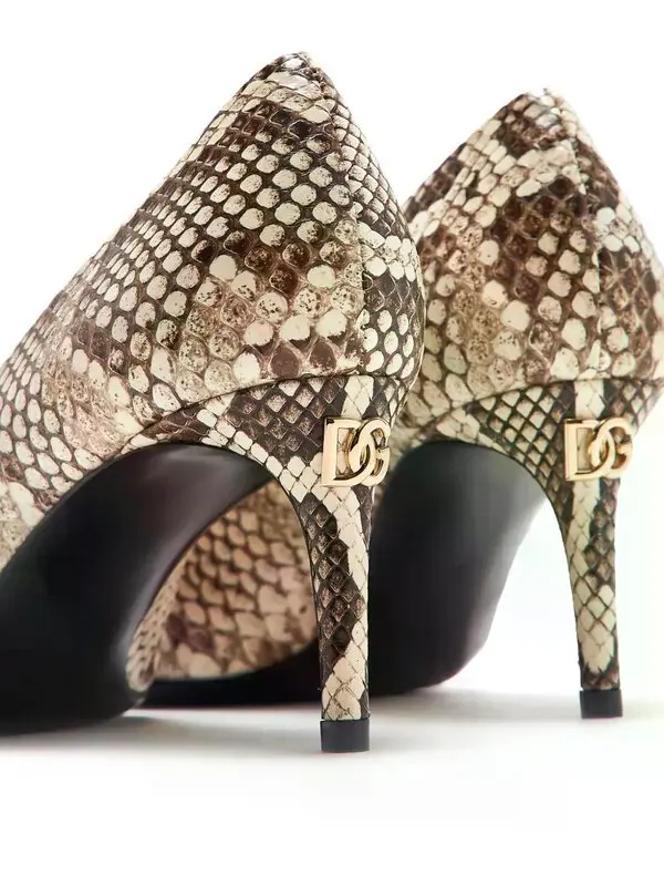 Dolce & Gabbana Snake-print Logo Pumps