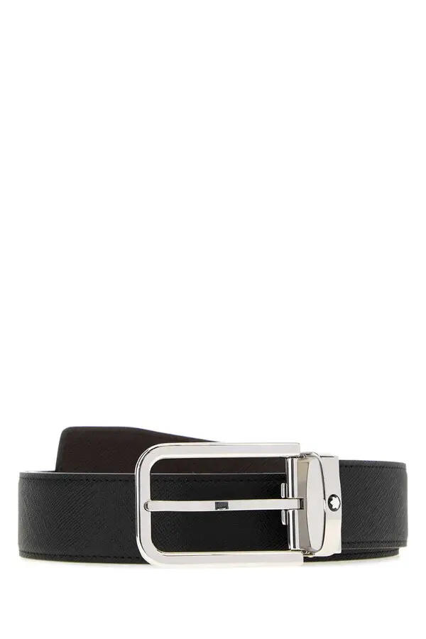 Montblanc Leather Reversible Belt - Black