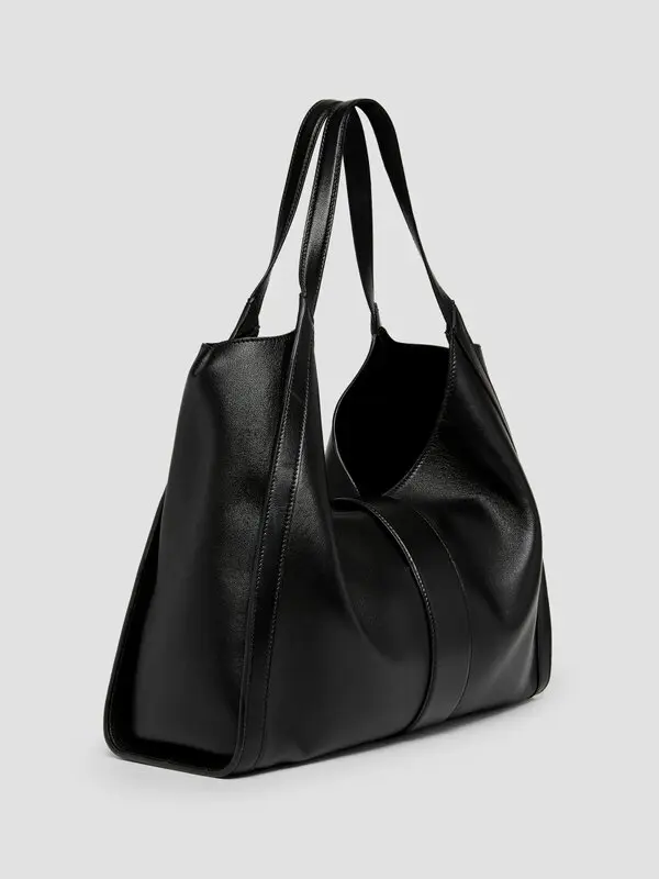 Balmain Tassel Medium Leather Hobo Bag - Black