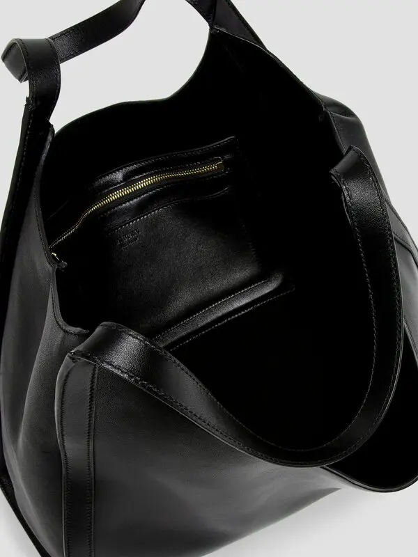 Balmain Tassel Medium Leather Hobo Bag - Black