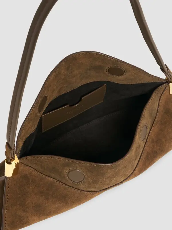 Balmain 64-83 Small Suede Shoulder Bag