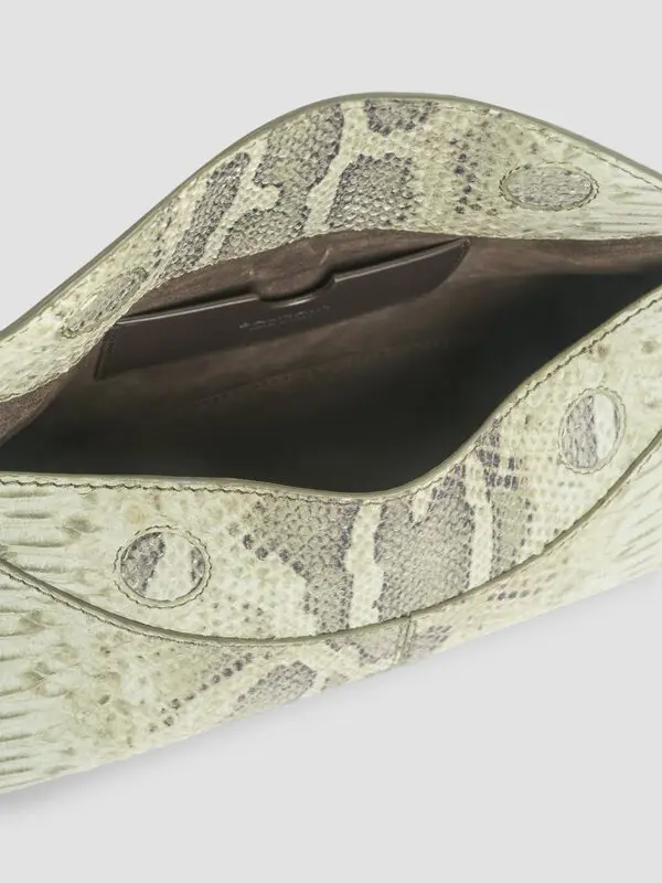 Balmain 64-83 Small Python-embossed Printed Leather Shoulder Bag