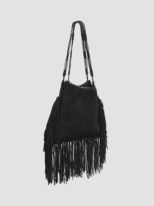 Balmain Fringe Suede Tote Bag