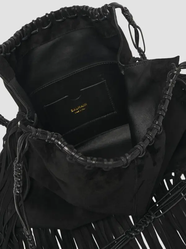 Balmain Fringe Suede Tote Bag