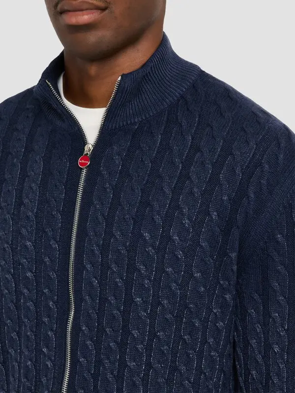 Kiton Zip Cable-knit Cashmere Sweater